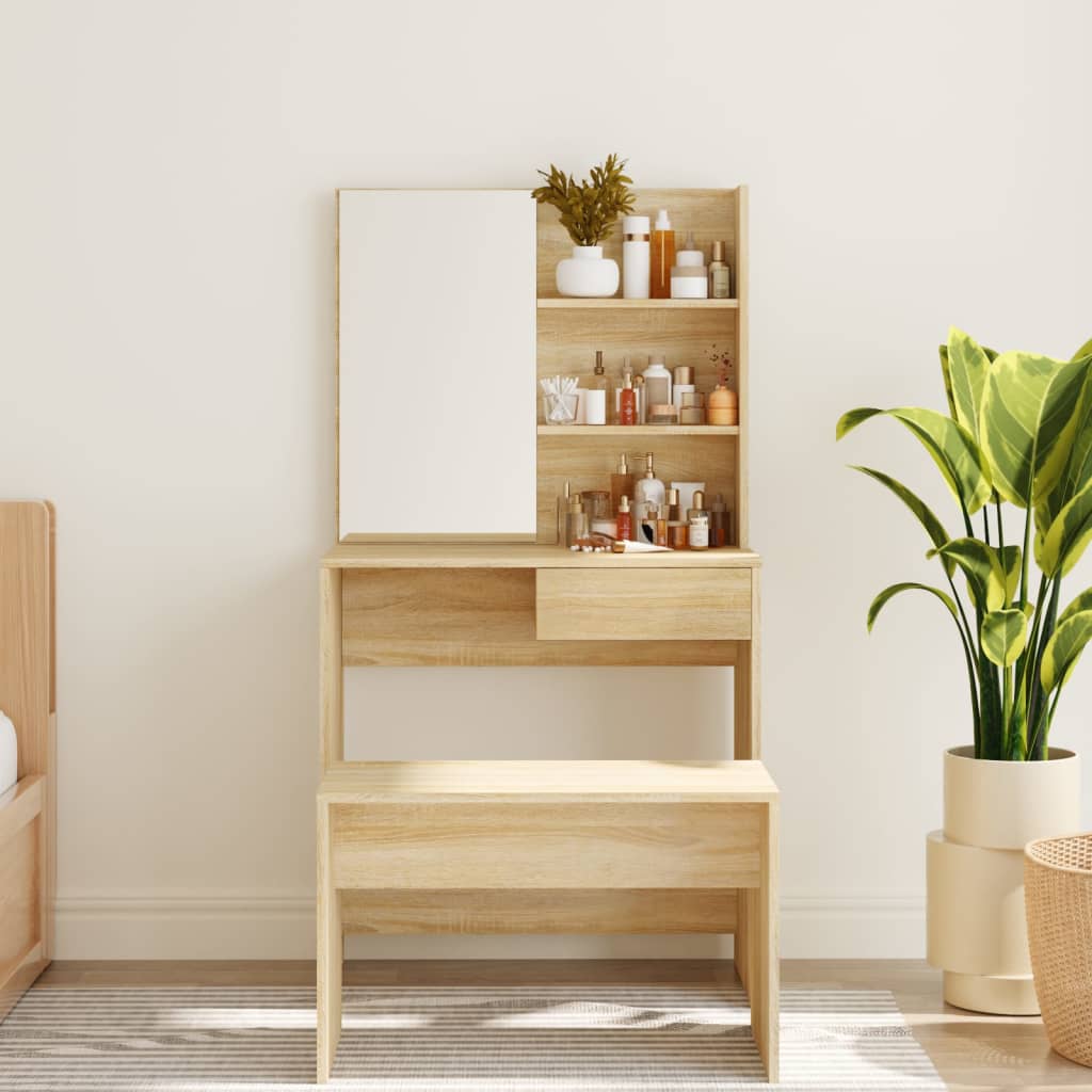 Sonoma Oak Mirror Dressing Table 40x40x141 cm Modern Dressing Room Dressing Room Dressing Dressing Dressing Room Bedroom Bedroom Bedroom Cabinet Storage Cabinet Vanity Makeup AliExpress